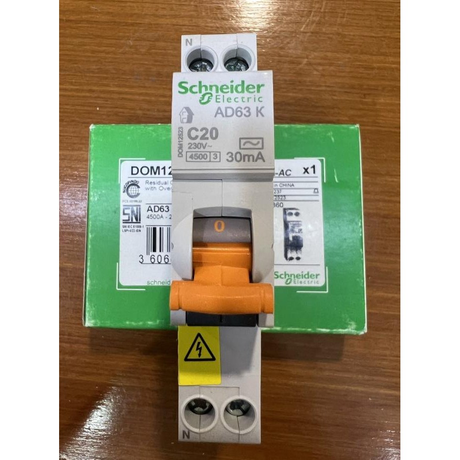 Jual Elcb Rcbo Slim Domae Schneider 1P 20A 30Ma Original New Forsale ...