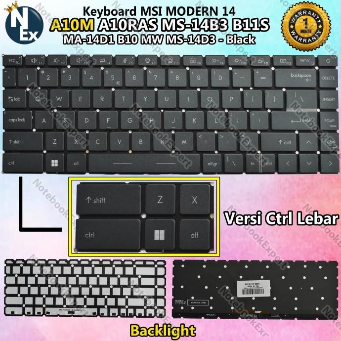 Jual Keyboard Msi Modern 14 A10M A10Ras Ms-14B3 B11S Ma-14D1 B10 Mw Ms-14D3 New Stok | Shopee ...