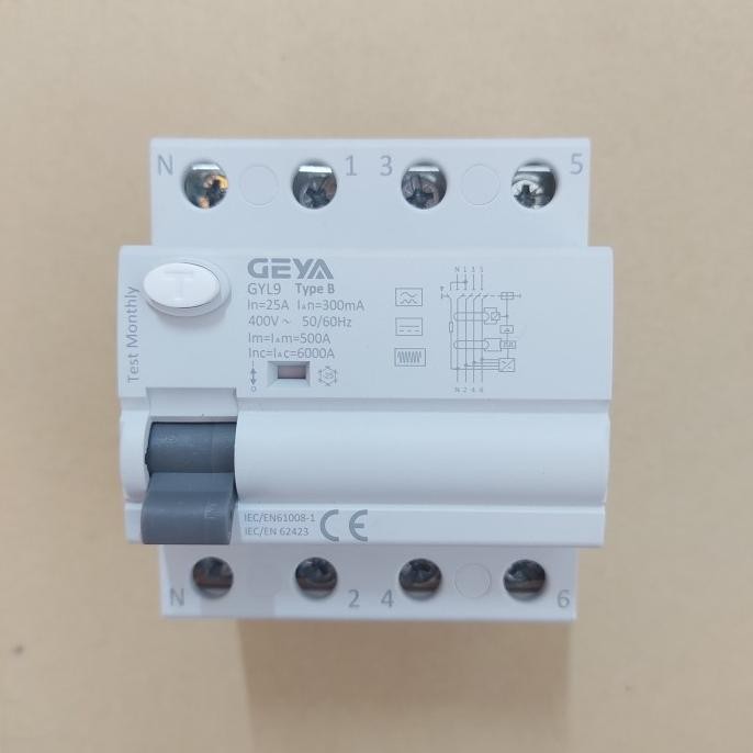 Jual Geya Rccb Rcd Elcb Type B 25A 4P 300Ma Rccb Elcb Type B 25A 4P 0 ...