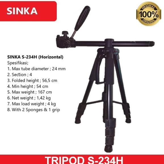 Jual Tripod SINKA S-234H for Kamera & Handphone Horizontal Telescopic ...