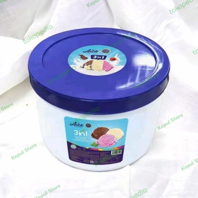 Jual Grosir Aice 3In1 Bucket Ice Cream / Es Krim Aice 3 Rasa Kemasan ...