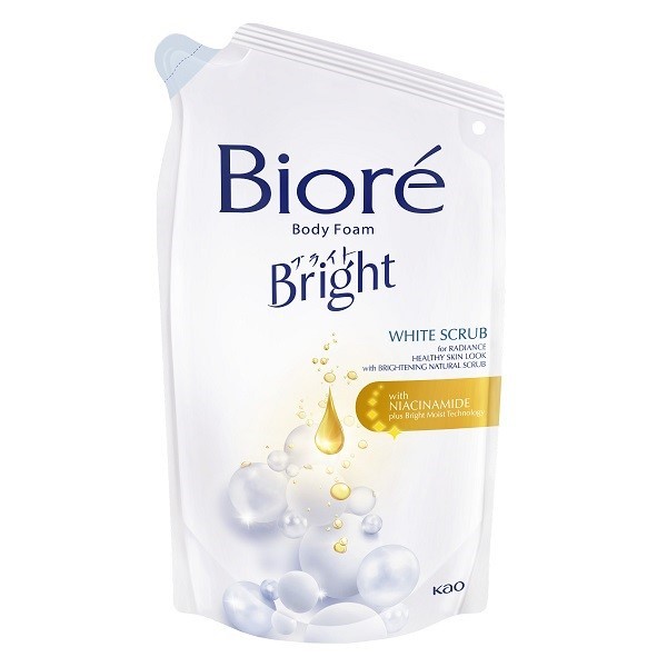 Jual BIORE BODY FOAM WHITE SCRUB POUCH 400 ML | Shopee Indonesia