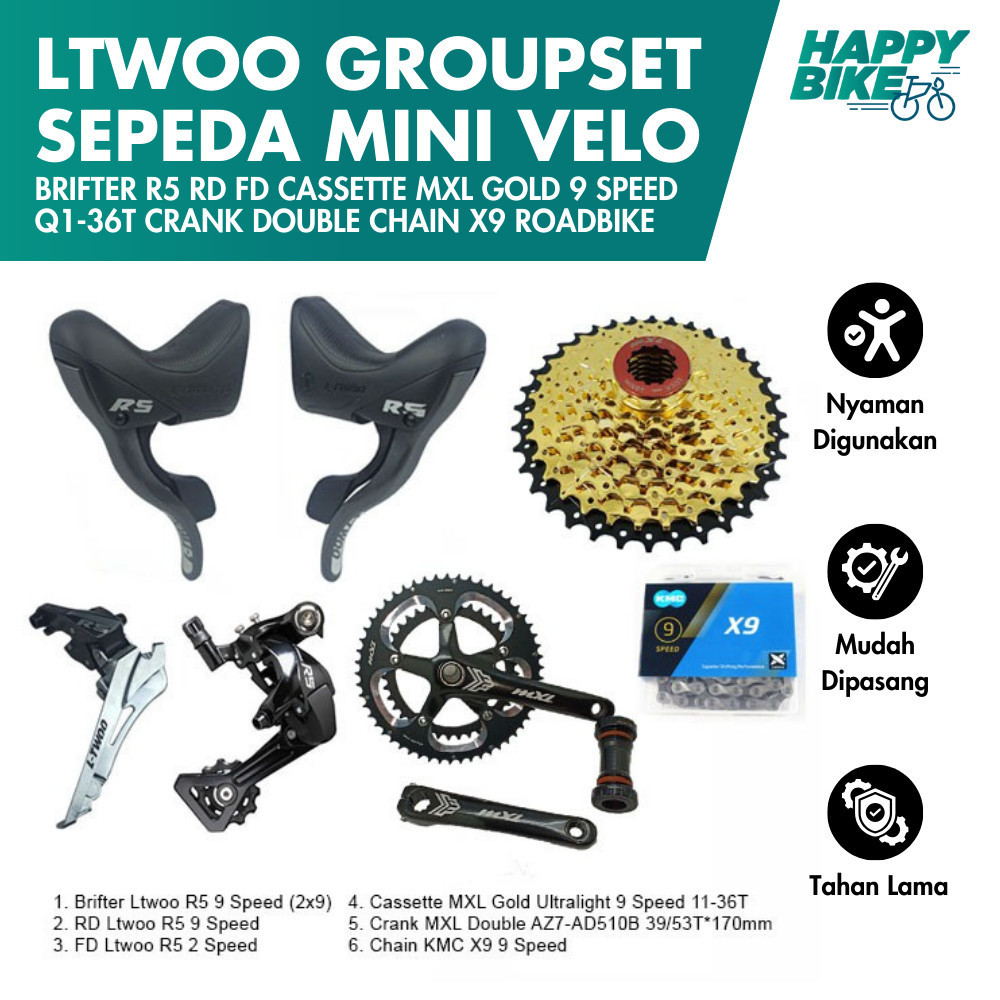 Jual Happy Bike Groupset Komponen Sepeda Roadbike /Minivelo LTWOO ...