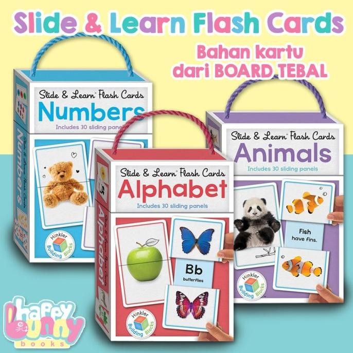 Jual Slide & Learn Flash Cards NUMBERS / ANIMALS / ALPHABET | Shopee ...