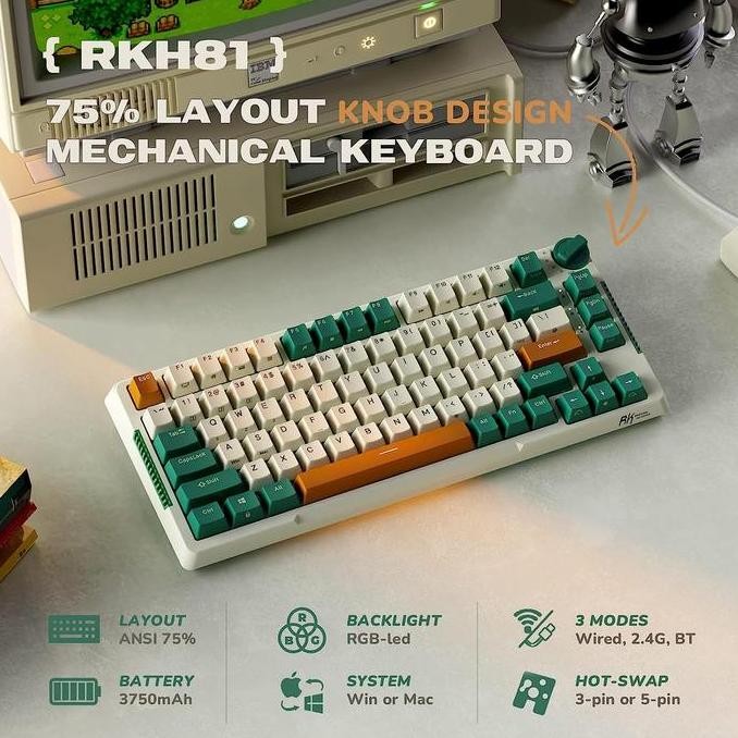 Jual Royal Kludge RKH81 RK H81 Mechanical Keyboard Gasket Mount ...