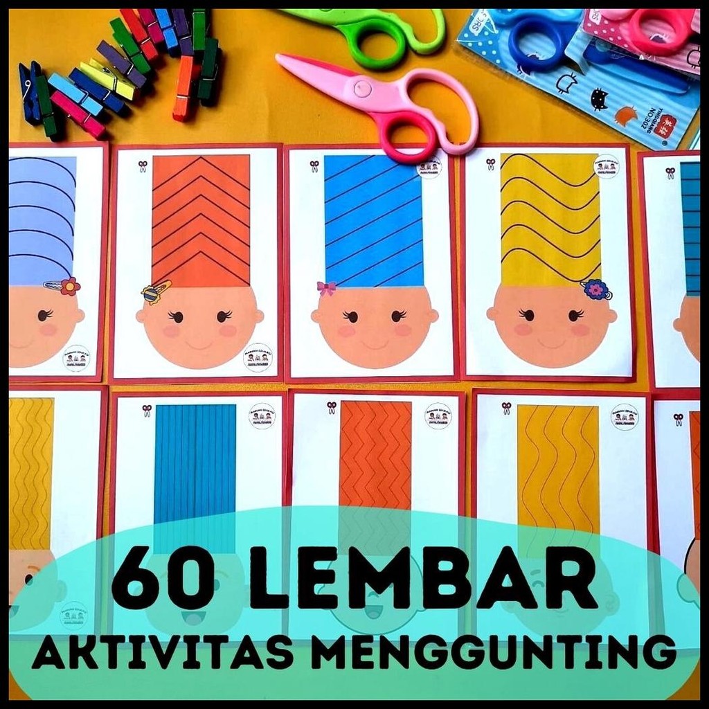 Jual WORKSHEET AKTIVITAS MENGGUNTING MAINAN MOTORIK HALUS ANAK MAINAN ...