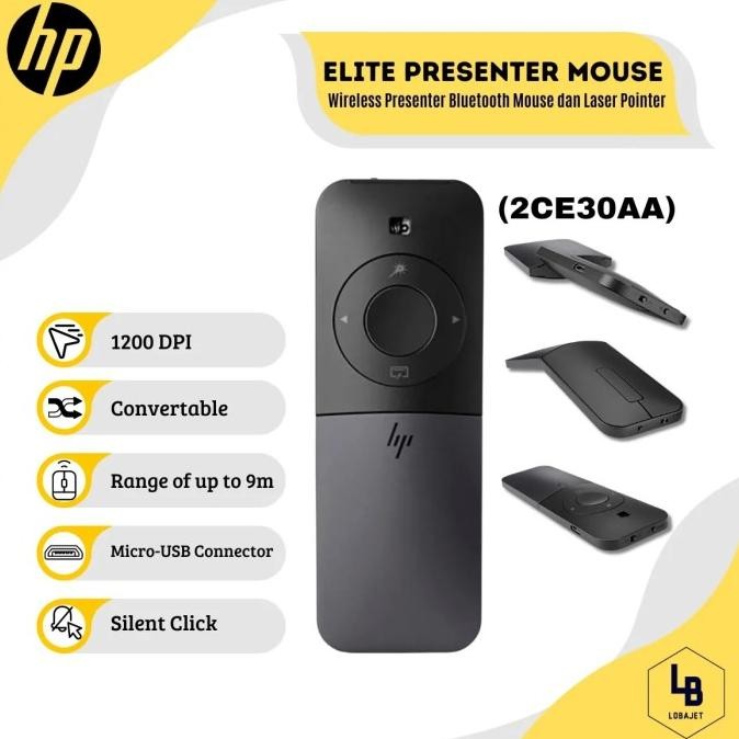 Jual Hp Elite Presenter Mouse 2Ce30Aa - Wireless Presenter Bluetooth ...