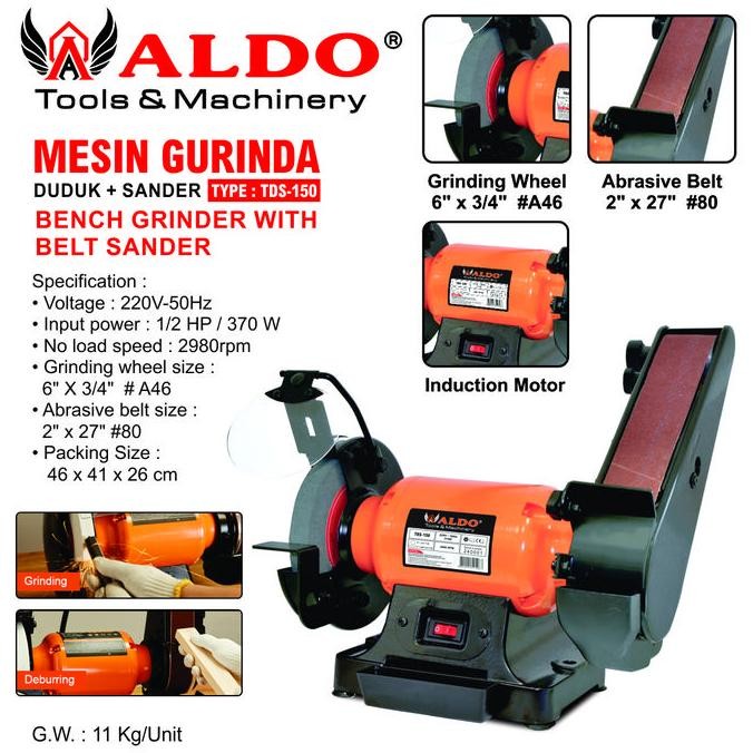 Jual MESIN GURINDA DUDUK + SANDER TDS-150 / BENCH GRINDER WITH BELT ...
