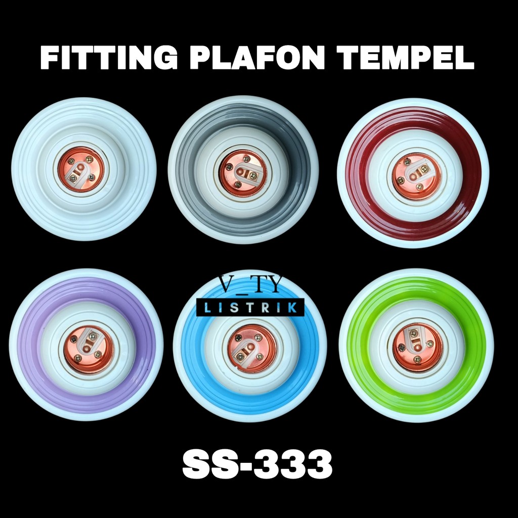 Jual ISI 24 PCS FITTING TEMPEL PLAFON SS-333 BULAT WARNA WARNI/RUMAH ...