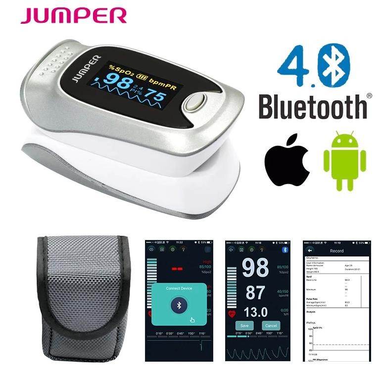 Jual Jumper Jpd-500F Medical Bluetooth Fingertip Pulse Oximeter Finger ...