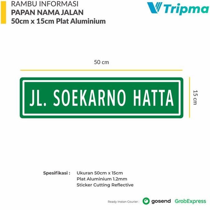 Jual Rambu Nama Jalan / Papan Nama Jalan 50Cm X 15Cm Plat Alumunium ...