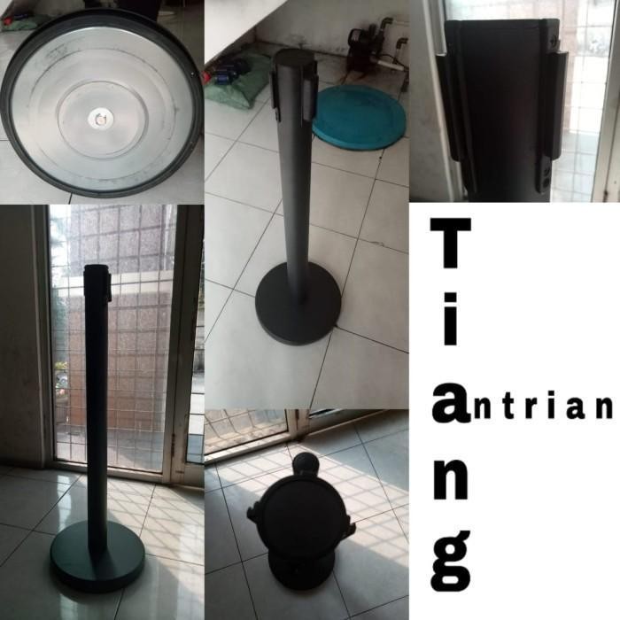 Jual Tiang Pembatas Antrian Q Line Bank Hitam Tebalberat Berkualitas ...