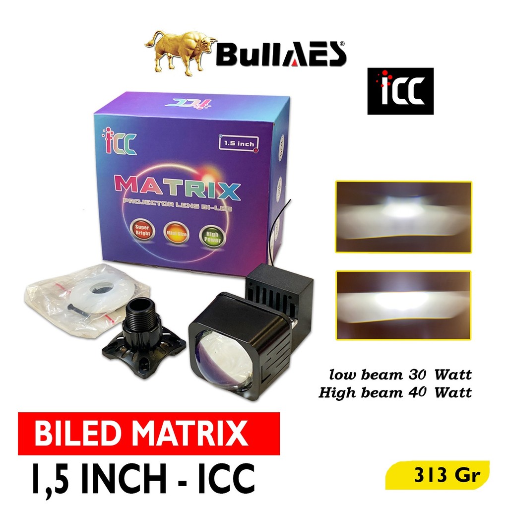 Jual Biled Lens Matrix Bi-led X1M ICC 1.5 Inch Matrix Projector ...