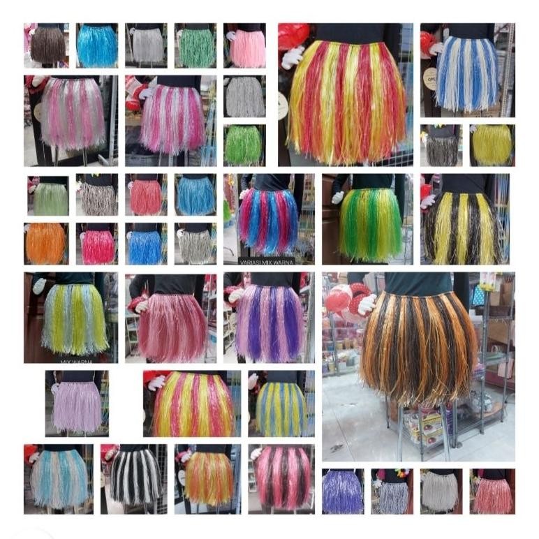 Jual YZ Rok Rumbai Tali Tafia/Rok Hula Tali Rafia Hand Made 40 Cm ...