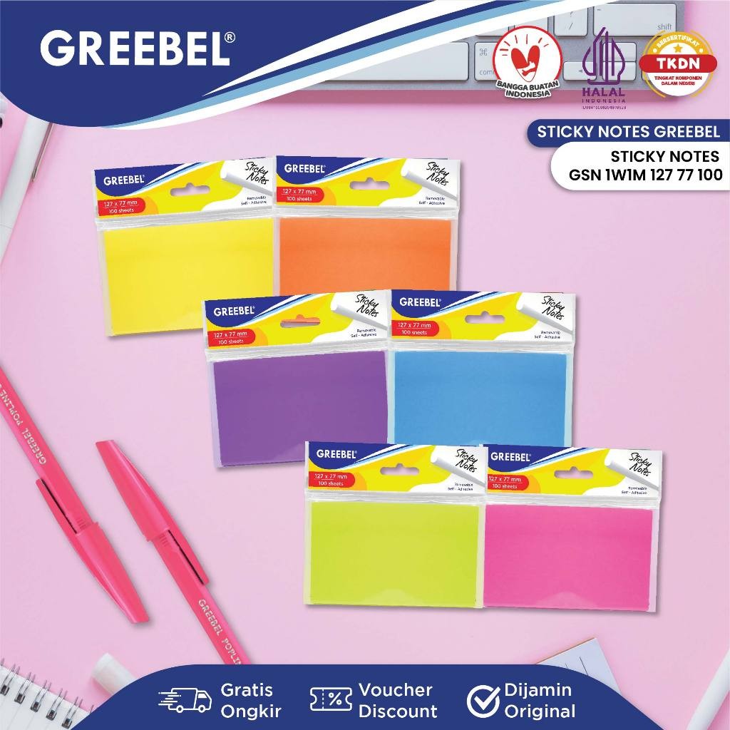 Jual Greebel Sticky Note Catatan Notepad Kertas Catatan 100 Lembar ...