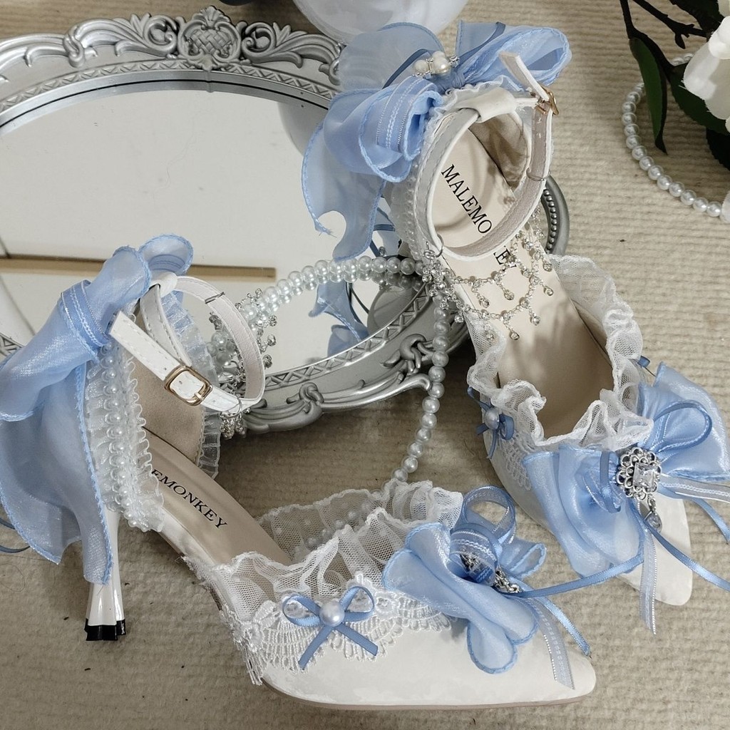 Jual Upacara Pernikahan Asli lolita Sepatu Hak Tinggi Lolita Kupu-Kupu ...