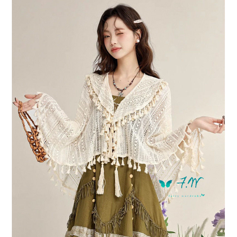 Jual Cicada's Song lolita Dress with Cape Cardigan Han Element | Shopee ...