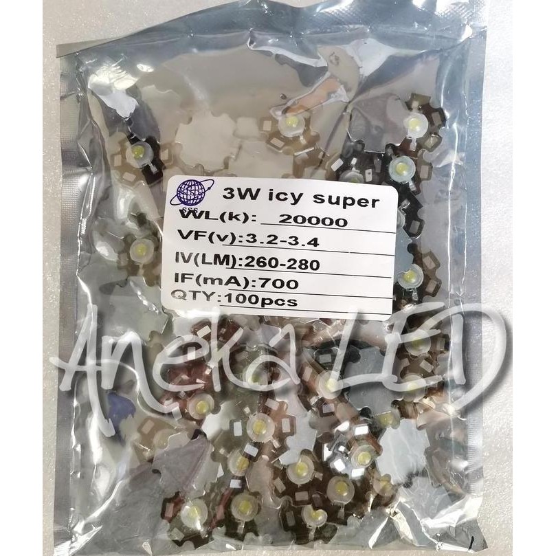 Jual High Power Led Hpl 3W 3 Watt Dengan Pendingin Per 100Pcs | Shopee ...