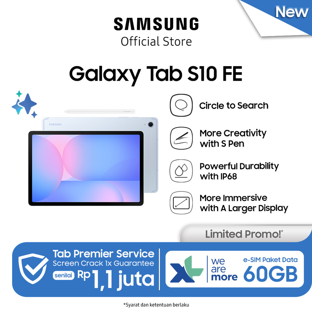 Jual Samsung Galaxy Tab S10 FE 8GB/128GB - Blue | Tablet AI | Galaxy AI ...