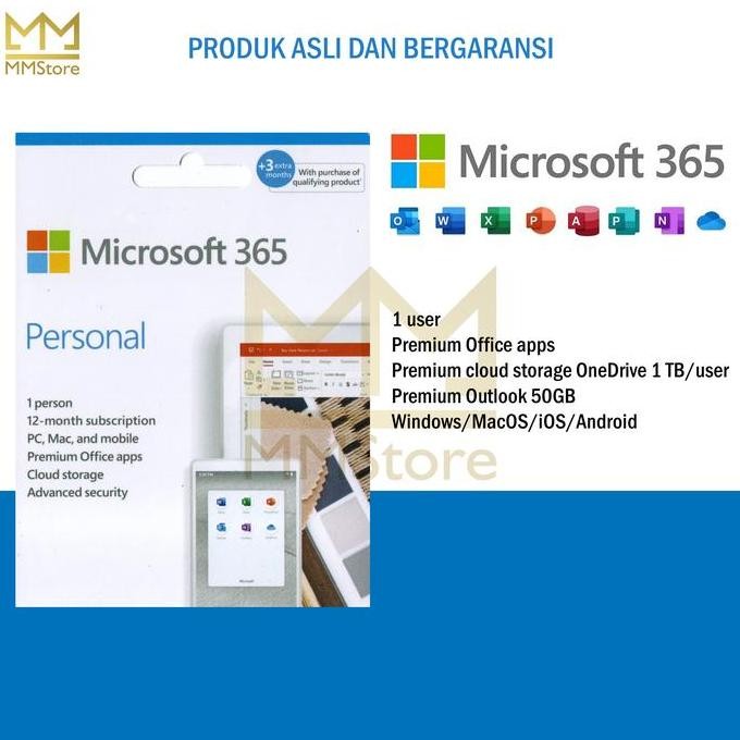 Jual Microsoft Office 365 Personal 1User 5Device Resmi Microsoft ...