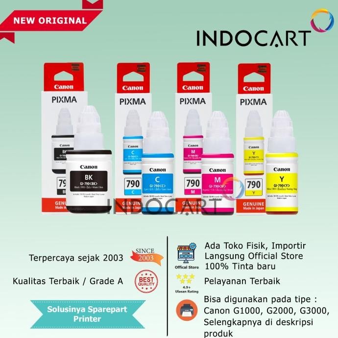 Jual Tinta Original Gi 790 Gi790 Untuk Printer Canon G1000 G1010 G2000 ...