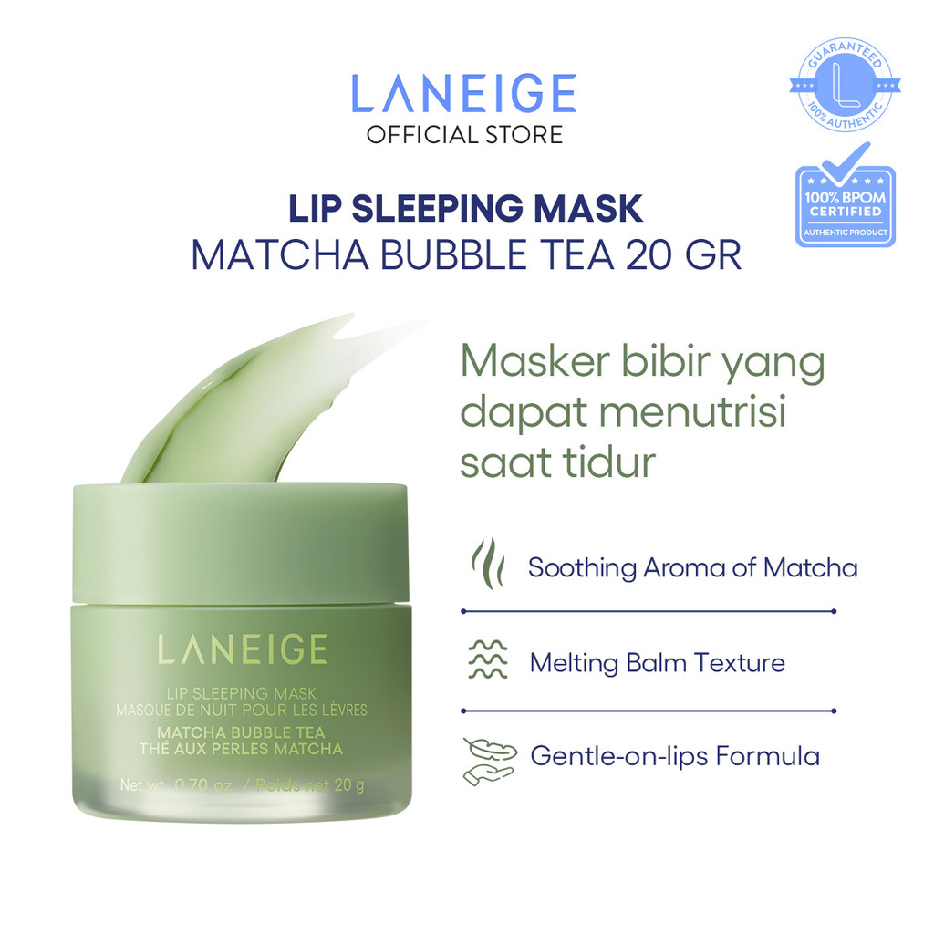 Jual LANEIGE Lip Sleeping Mask Matcha Bubble Tea 20 gr | Shopee Indonesia