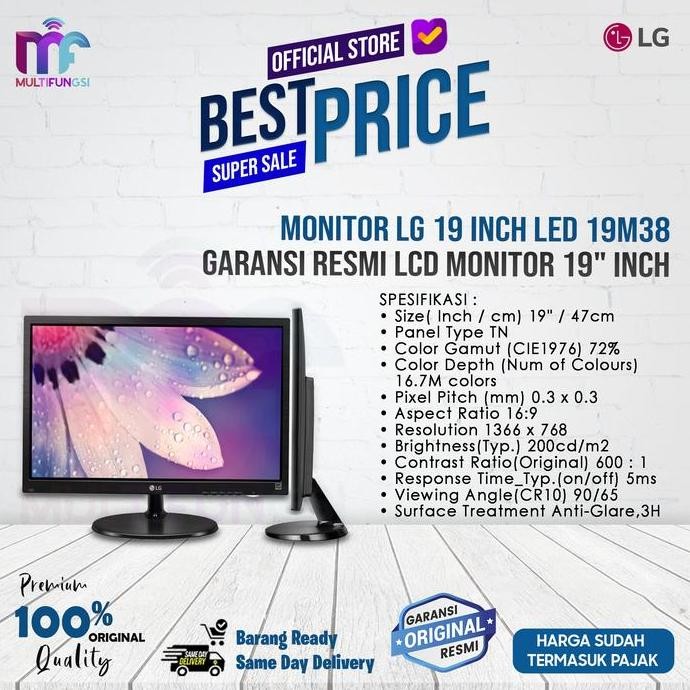 Jual Monitor LED LG 19" 19M38 19M38L (HDMI) 5ms Garansi Resmi | Shopee ...