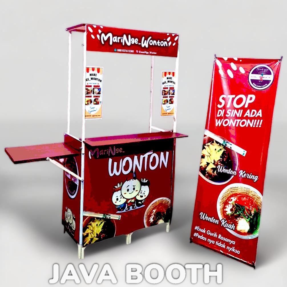 Jual xenn booth portable kayu jumbo pakai atap bonus rak depan | Shopee ...