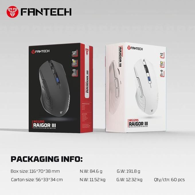 Jual Fantech WG12R / WG12-R / WG-12RS Raigor Gen III Mouse Wireless Gaming | Shopee Indonesia