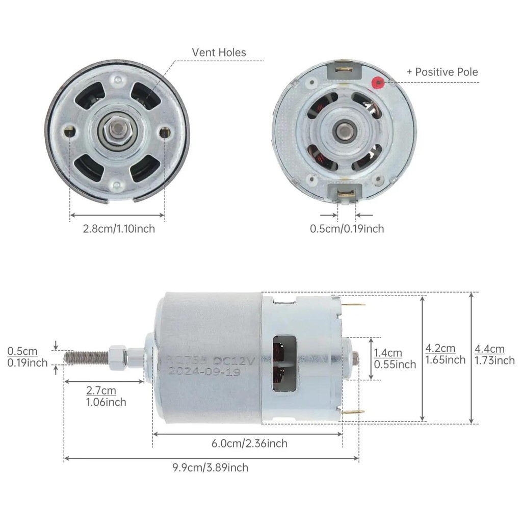 Jual 755 Dc Motor 12V / 21V Grass Cutter Motor For Weed Trimmer ...