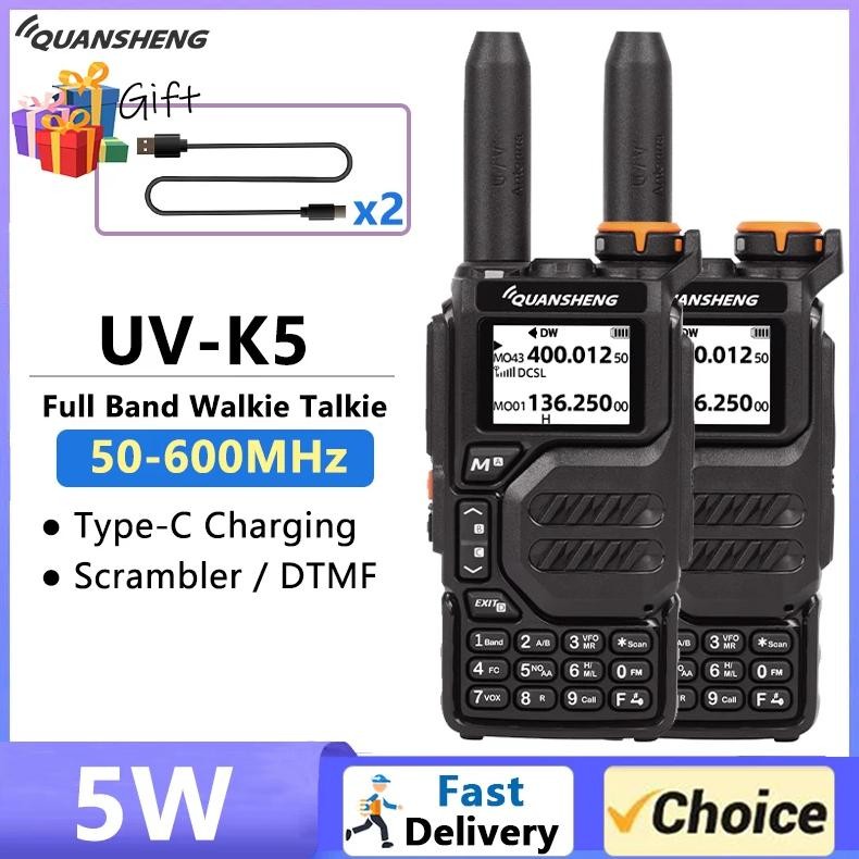 Jual Quansheng Uv K5 Walkie Talkie Uv K6 Uv K58 Two Way Radio 50-600Mhz Fm Radio Noaa Scrambler ...