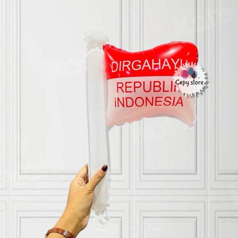 Jual Eelic Perpack Isi 50 Balon Stick Bendera Merah Putih / Balon ...