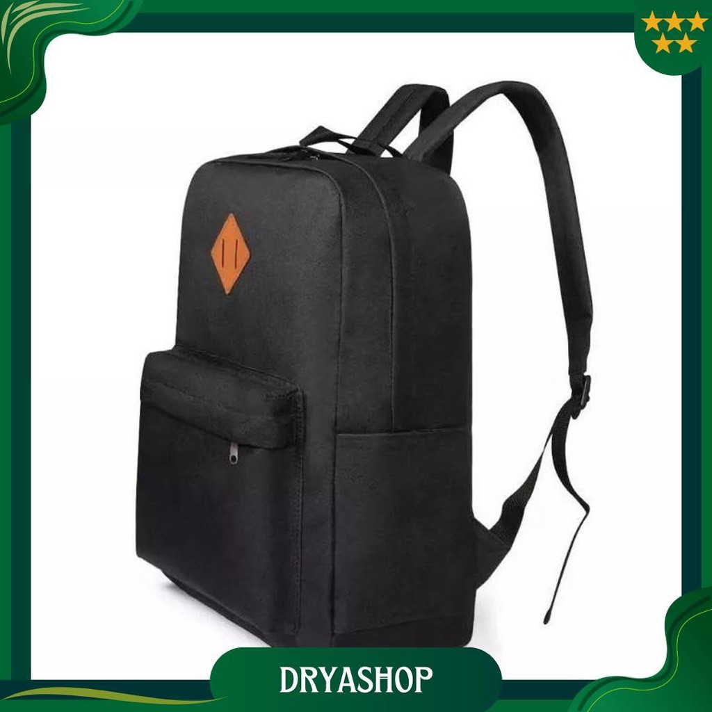 Jual Tas Ransel Hitam Polos Unisex Pria Wanita Sekolah Sd Smp Sma Promo ...