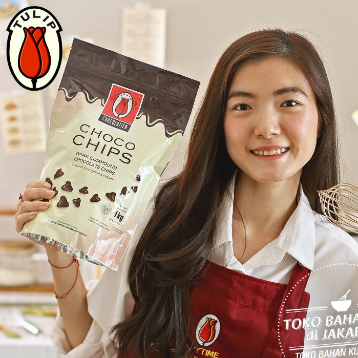 Jual Tulip Chip Dar 1G Chocolate Compound Coelat Chip Dar Chocochip ...