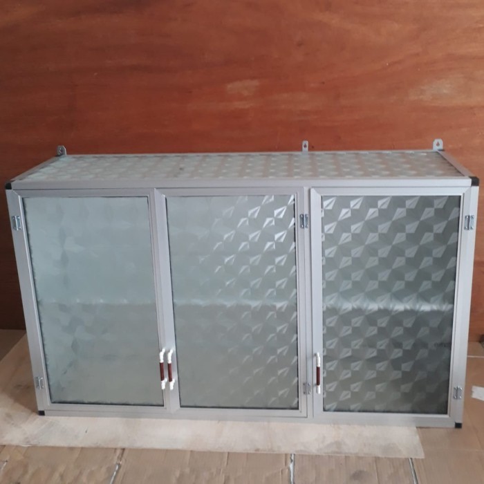 Jual RAK GANTUNG LEMARI DAPUR KITCHEN SET ATAS ALUMINIUM KACA 3 PINTU ...