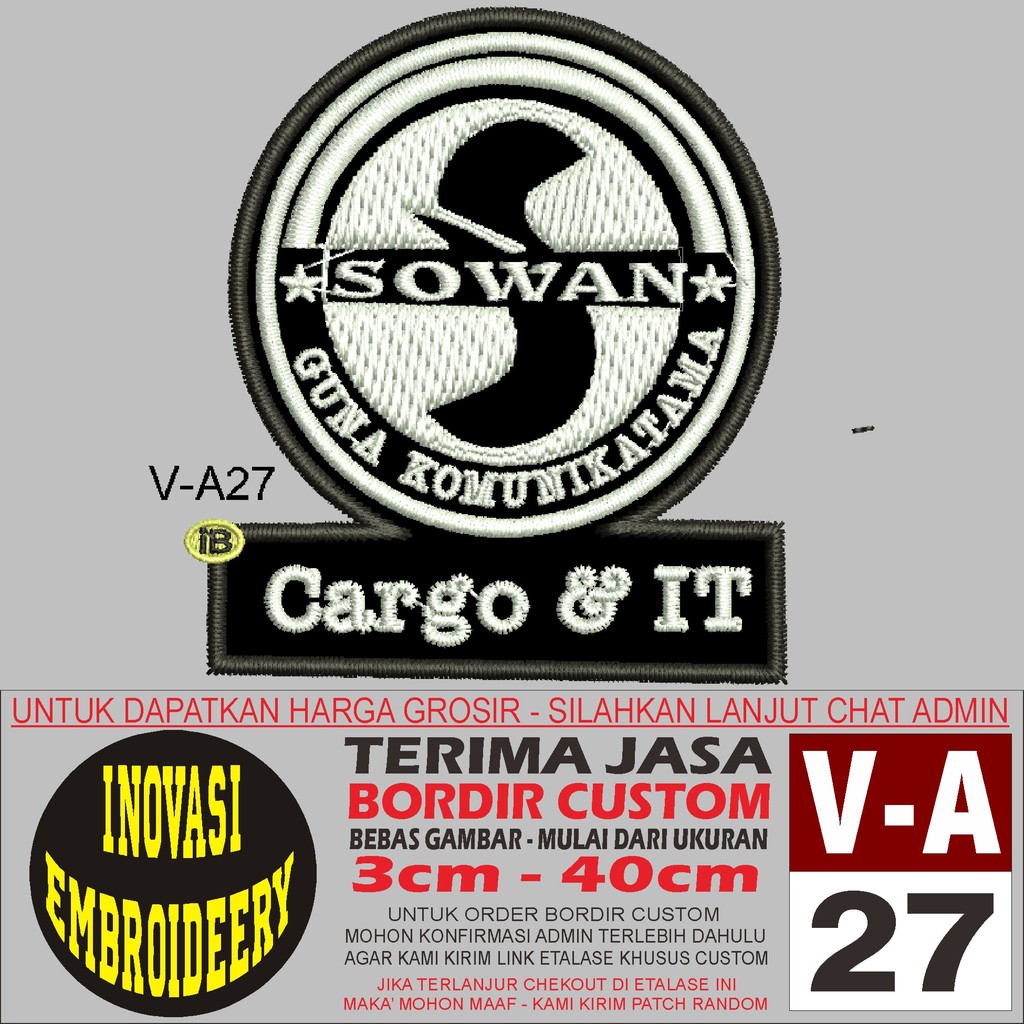Jual PATCH BORDIR LOGO V-A27 CARGO & IT SOWAN - INOVASI EMBROIDEY ...
