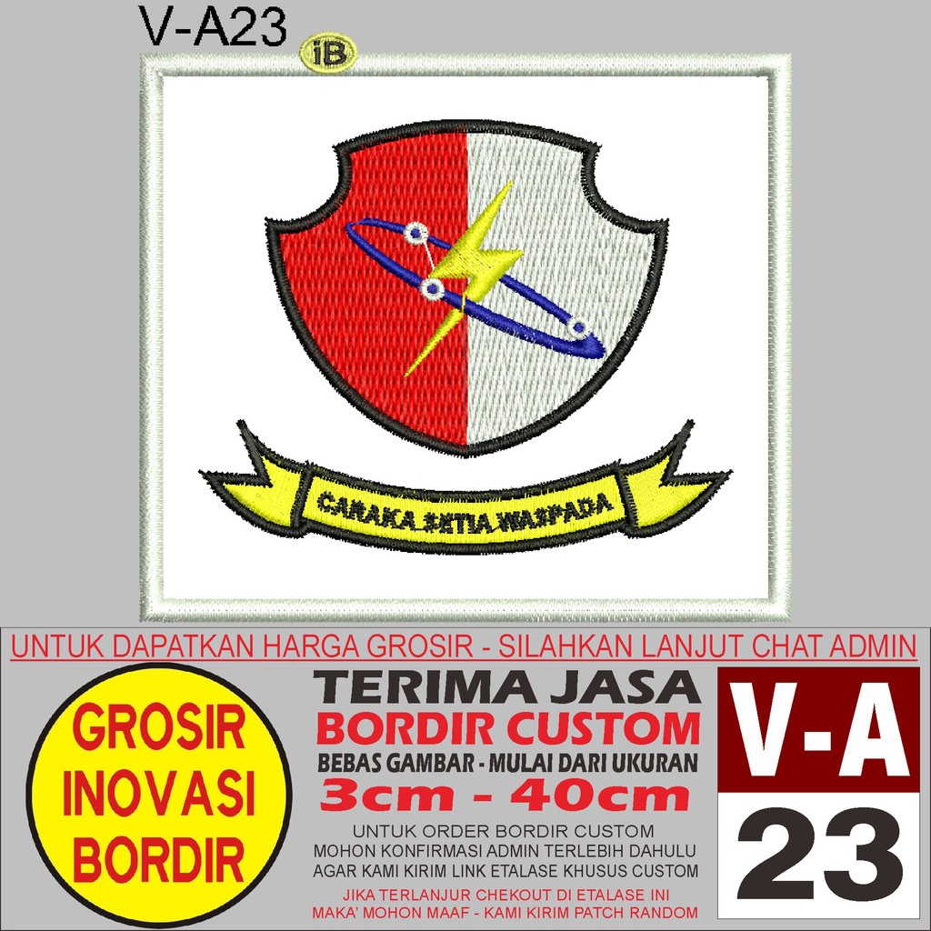 Jual PATCH BORDIR LOGO V-A23 CARAKA SETIA WASPADA - GIB REVIEW/TESTI ...