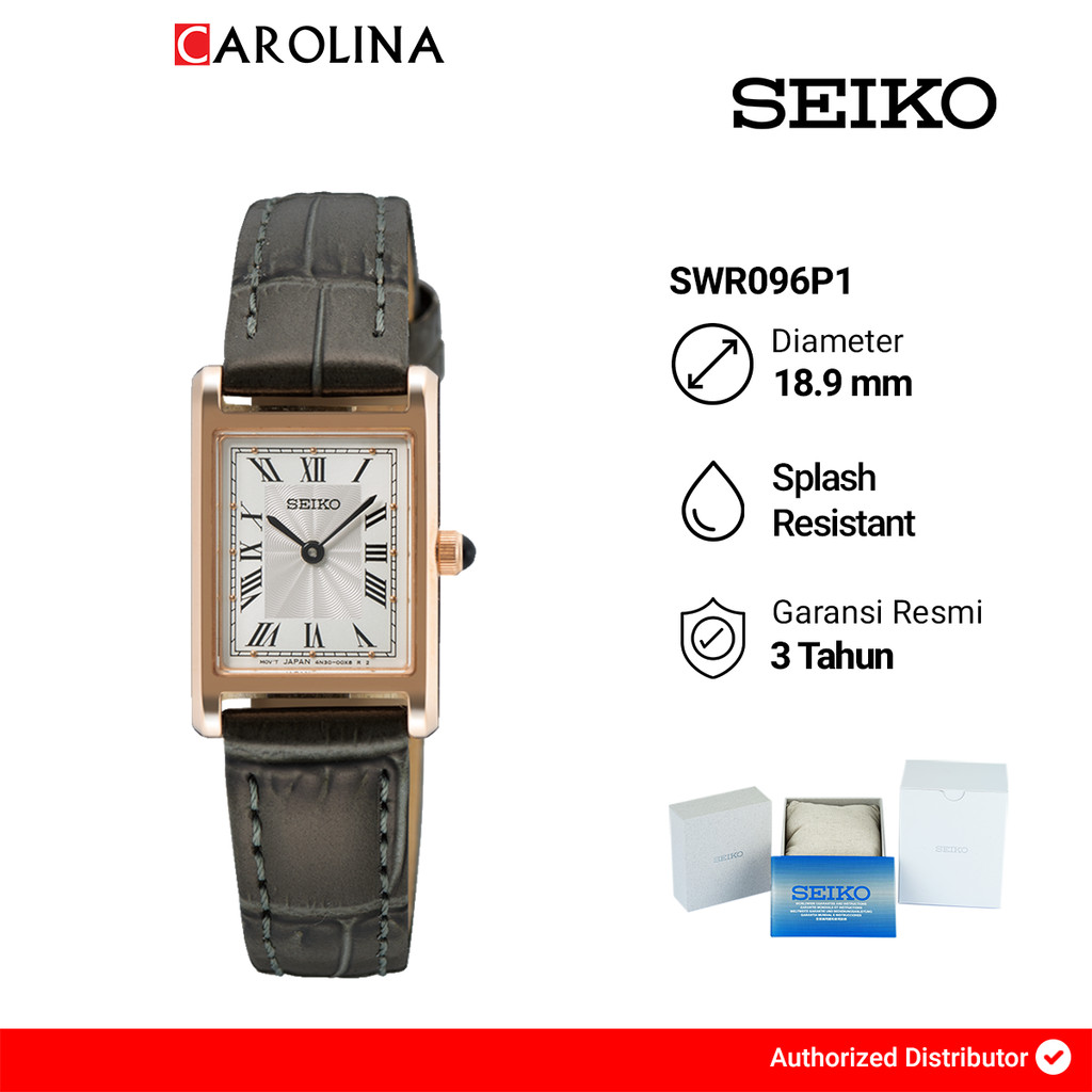 Jual Jam Tangan Wanita SEIKO Ladies Tank Classic SWR096P1 Champagne ...