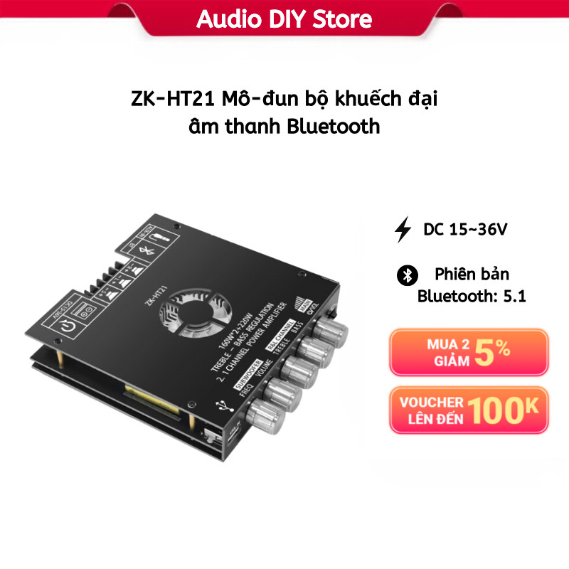 Jual Modul Penguat Daya Digital Bluetooth Zk-ht21 ZK-HT21 2.1 Channel TDA7498E 160W Subwoofer ...