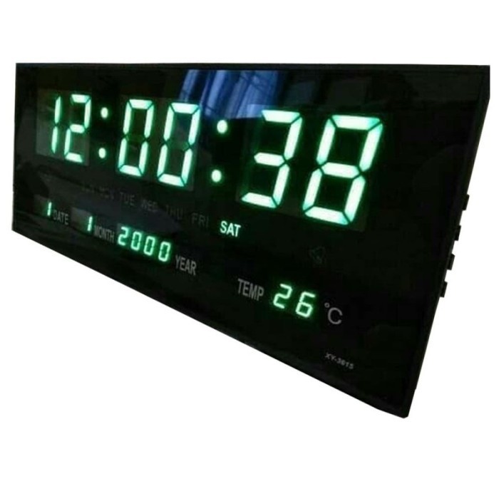 Jual Jam Dinding Digital Led Meja Led Clock 3615 Hijau | Shopee Indonesia