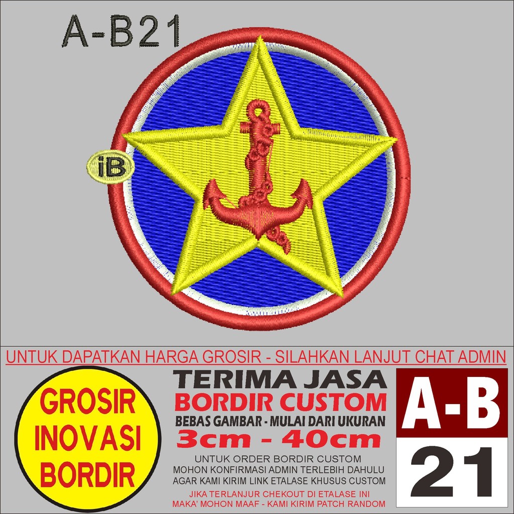 Jual PATCH BORDIR A-B21 LOGO JANGKAR KAPAL - GIB REVIEW/TESTIMONI ...