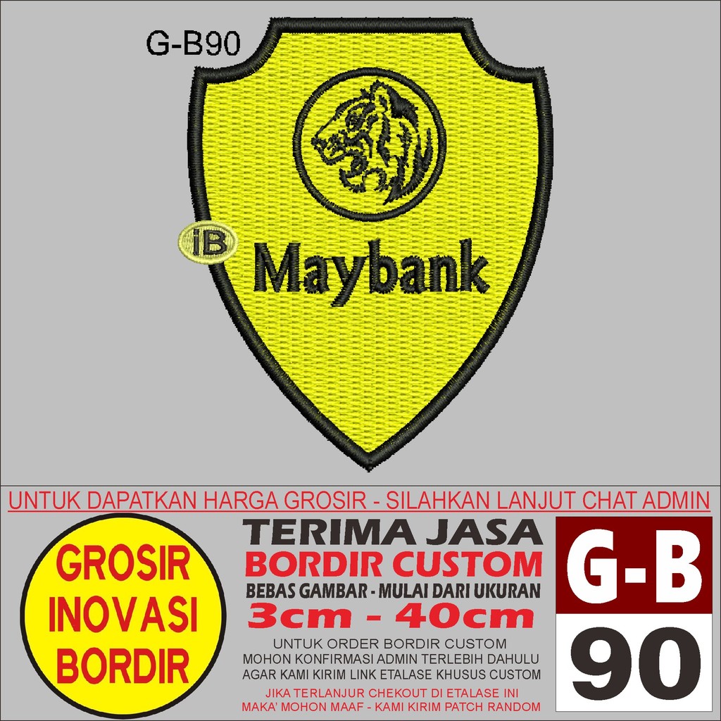 Jual PATCH BORDIR LOGO G-B90 MAYBANK - GIB REVIEW/TESTIMONI | Shopee ...