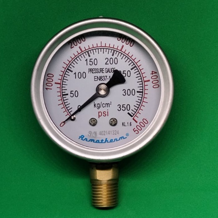 Jual Pressure Gauge Armatherm 2,5" Inch 0-350Bar/0-5000Psi Drat 1/4 ...