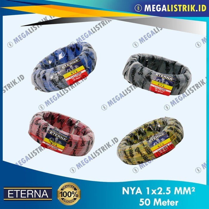 Jual Eterna Nya 1 X 2.5 Mm ( 50 Meter ) / Kabel Listrik Kawat 1X2.5 Mm / Engkel 2.5Mm / 2,5 Mm ...