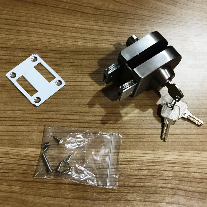 Jual Kunci Pintu Kaca Single Kaca Ke Tembok 2 Sisi Glass Door Lock 8-12 Mm | Shopee Indonesia