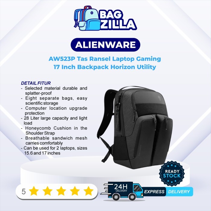 Jual DELL ALIENWARE AW523P Tas Ransel Laptop Gaming 17 Inch Backpack ...