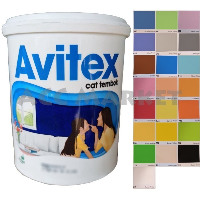 Jual Cat Tembok Dinding Avitex 1kg Kamar Warna Rumah | Shopee Indonesia