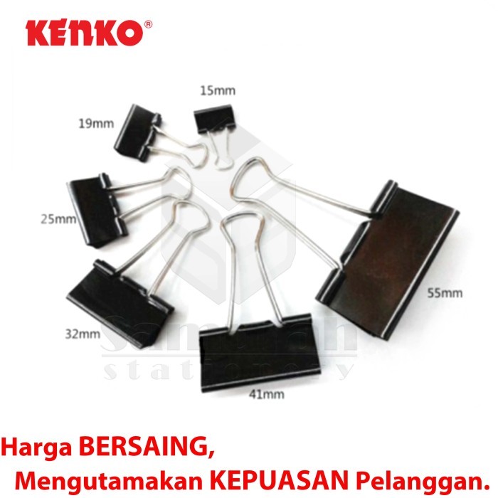 Jual Binder Clips No 107 Kenko / Clip Hitam / Klip Jepit Kertas Kecil ...
