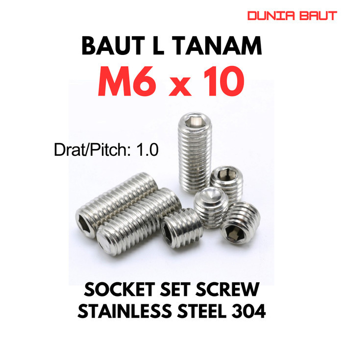 Jual Baut L Tanam M6X10 / L Set 6X10 / Baut Tanam L M6 X 10 / L Set 6 X ...