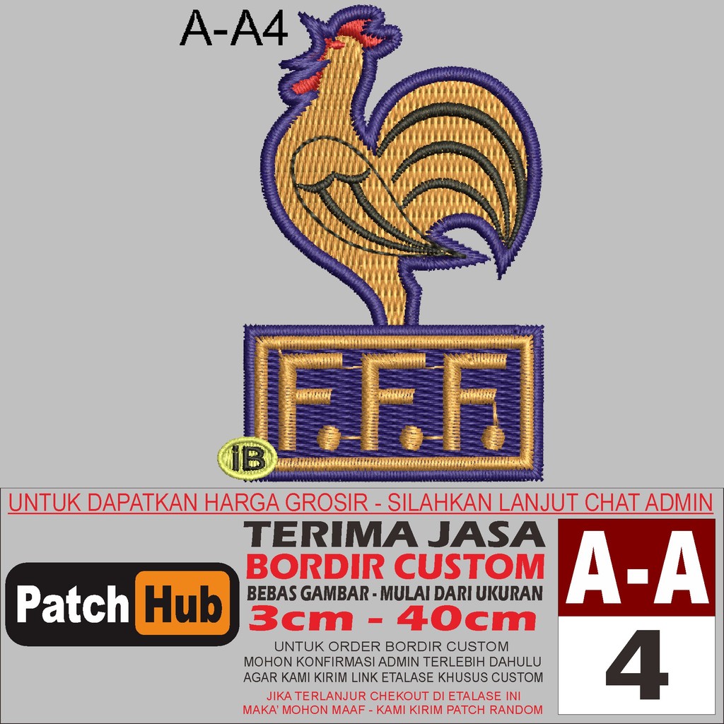 Jual PATCH BORDIR LOGO BOLA FFF FRANCE FOOTBALL 1982-1998 ( A-A4 ...